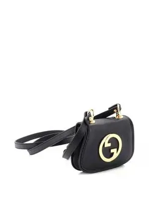 Gucci Blondie Card Case Wallet With Strap - Black