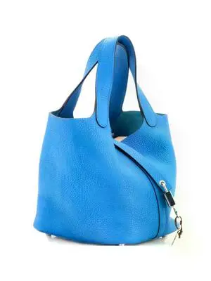 Hermès Picotin Lock Clemence Pm Bucket Bag - Blue