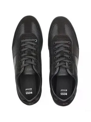 BOSS Panelled Leather Sneakers - Black