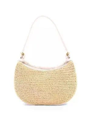 Bottega Veneta Gemelli Raffia With Intrecciato Leather Medium Shoulder Bag