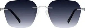 Zenni Lightweight Geometric Rimless Titanium Glasses
