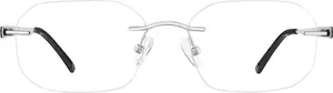 Zenni Lightweight Geometric Rimless Glasses Titanium Frame