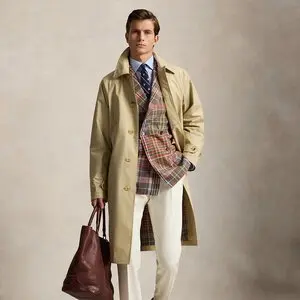 Ralph Lauren Stretch Poplin Balmacaan Coat