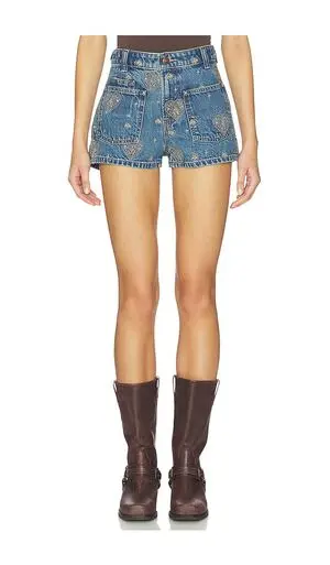 Free People X We The Free Bettie Embroidered Short - Blue