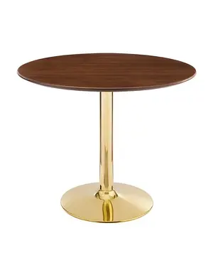 MODWAY Verne 35 Dining Table - Gold / Walnut