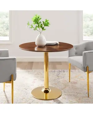 MODWAY Verne 35 Dining Table - Gold / Walnut