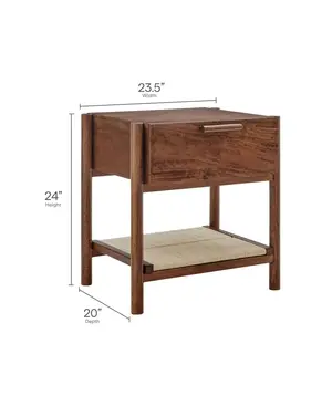MODWAY Oswin 1-drawer Wood Nightstand