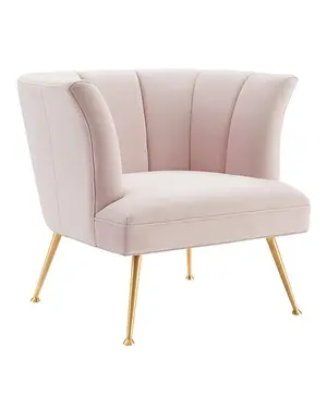 MODWAY Veronica Channel Tufted Performance Velvet Armchair - Pink