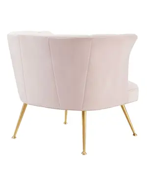 MODWAY Veronica Channel Tufted Performance Velvet Armchair - Pink