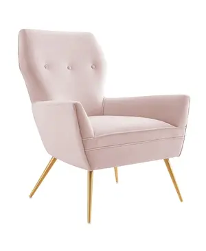 MODWAY Renata Button Tufted Performance Velvet Armchair - Pink