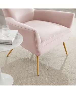 MODWAY Renata Button Tufted Performance Velvet Armchair - Pink