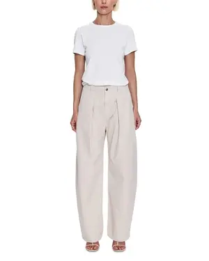 PISTOLA Eden Pleated Barrel Leg Pants - Parchment