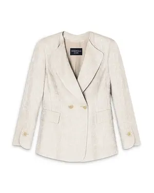 Emporio Armani Textured Jacquard Blazer - Silver