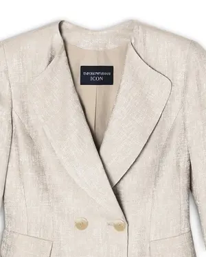 Emporio Armani Textured Jacquard Blazer - Silver