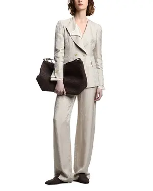 Emporio Armani Textured Jacquard Blazer - Silver