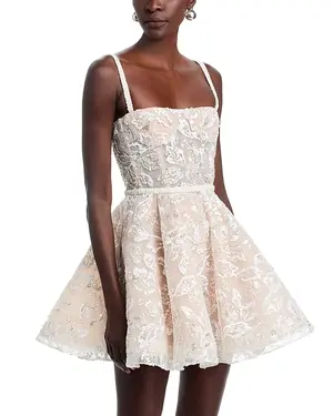 BRONX AND BRONCO Midnight Bridal Sequin Mini Dress - White