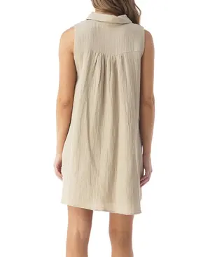 Heaven Relaxed Button-front Sleeveless Shirt Dress