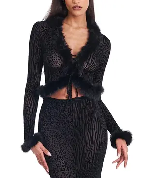 Miss Circle Trimmed Blouses