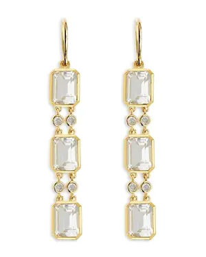 ILEANA MAKRI 18k White Topaz And Diamond Drop Earrings