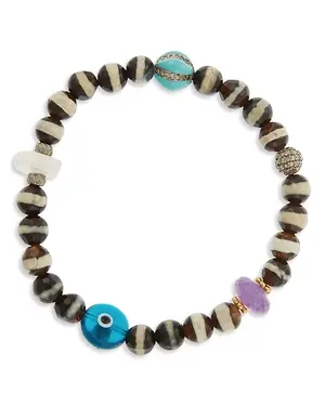 Ileana Makri Multi Gemstone And Gray Diamond Bracelet - Black