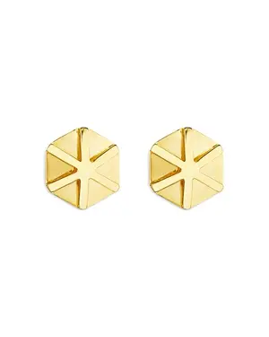 CADAR 18k Yellow B Home Star Stud Earrings - Gold
