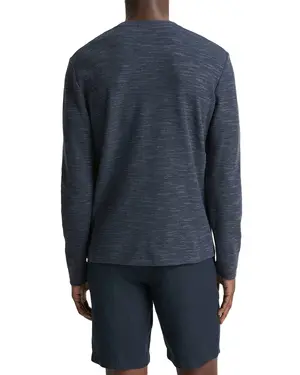 Vince Linen Double Knit Long Sleeve Crew - Coastal