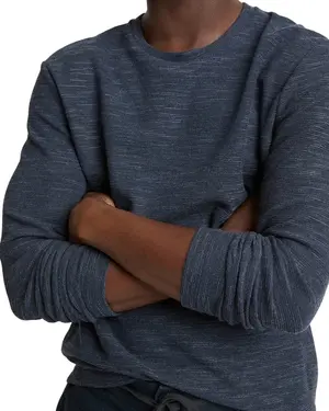 Vince Linen Double Knit Long Sleeve Crew - Coastal