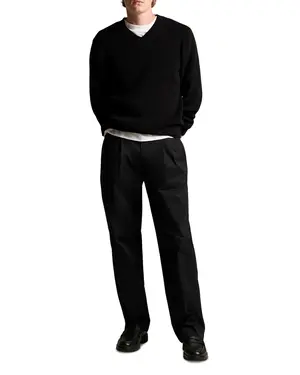 Vince Ribbed V-neck Pullover Sweater