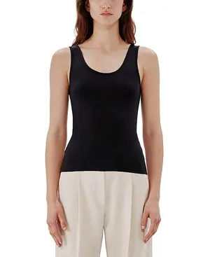 Another Tomorrow Slim Tank Top - Black