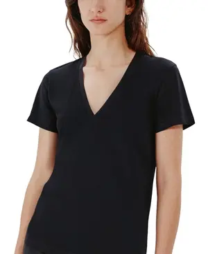 Another Tomorrow V-neck Tee - Black