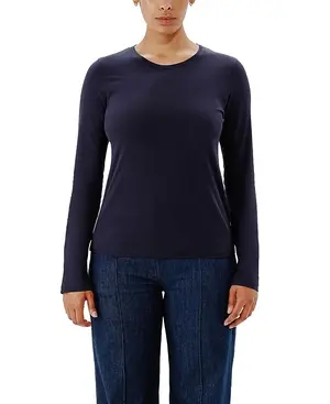 Women's Navy Long Sleeve Shirts