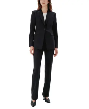 Another Tomorrow Single-button Blazer - Black