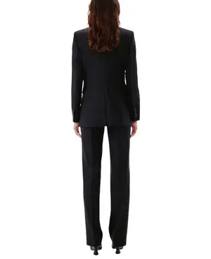 Another Tomorrow Single-button Blazer - Black
