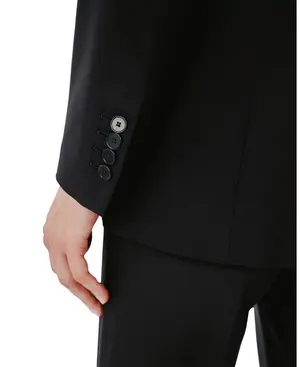 Another Tomorrow Single-button Blazer - Black