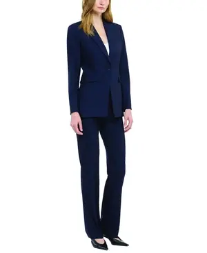 Another Tomorrow Single-button Blazer - Navy