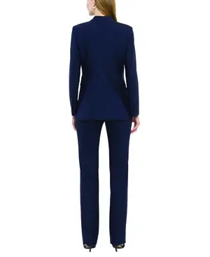 Another Tomorrow Single-button Blazer - Navy