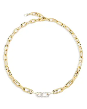 Messika 18k Move Link Diamond Pave Collar Necklace - Yellow Gold