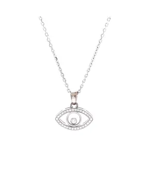 CHOPARD Happy Diamonds Good Luck Charms Eye Pendant Necklace - White