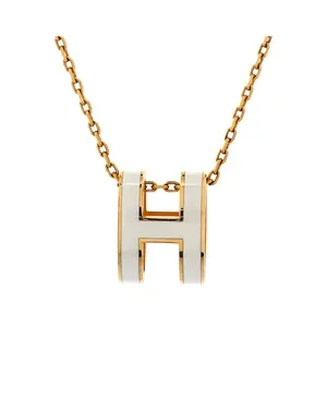 HERMES Pop H Pendant Chain Necklace - Enamel/silver Tone