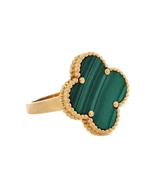 VAN CLEEF & ARPELS Magic Alhambra 18k Ring With Malachite