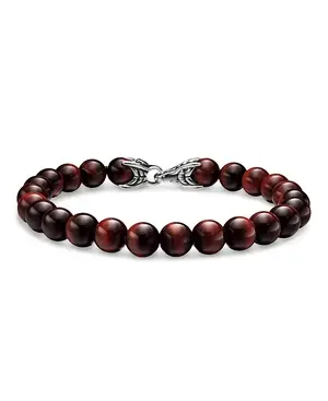 David Yurman Spiritual Bead Bracelet - Silver/red