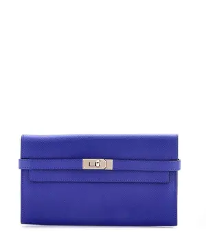 HERMES Long Kelly Wallet Epsom - Blue