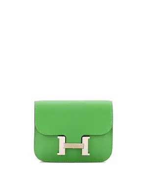 HERMES Constance Slim Wallet Evercolor - Green
