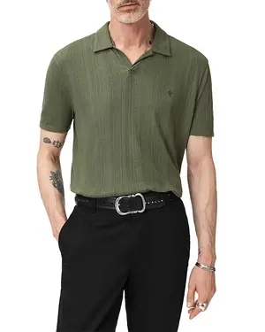 John Varvatos Leonardo Johnny Collar Polo Shirt - Light Olive