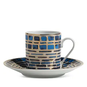 TANIA BULHOES Espresso Cup And Saucer Jade - Blue