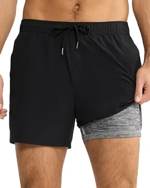 FAIR HARBOR Bungalow Printed Swim Trunks - Black