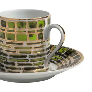 TANIA BULHOES Espresso Cup And Saucer Jade
