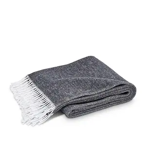 MATOUK Pezzo Fringe Throw Blanket - Black
