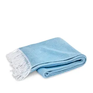 MATOUK Pezzo Fringe Throw Blanket Cerulean