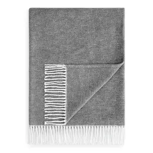 MATOUK Pezzo Fringe Throw Blanket - Charcoal